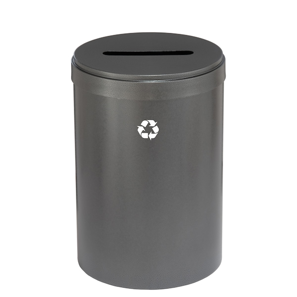 Glaro 33 gal Round Recycling Bin, Silver Vein P-2032SV-SV-P1 | Zoro