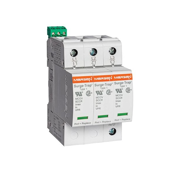 Mersen Surge Protection Device, 3 Phase, 240V AC, 3 Poles, 2 Wires ...