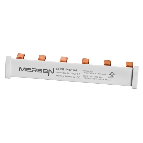 Mersen Bus Bar, 100 to 200A Amp Range, CC, Midget UL Class, 6 Poles ...