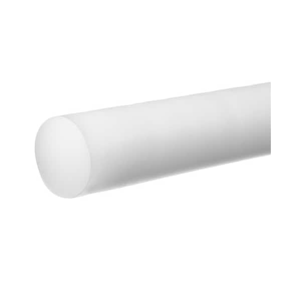 Usa Industrials White UHMW Polyethylene Plastic Rod 6 ft L, 1 in Dia ...
