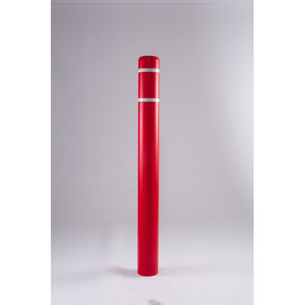 Post Guard Post Sleeve, 4.5" Dia, 64" H, Red/White CL1385P64 | Zoro