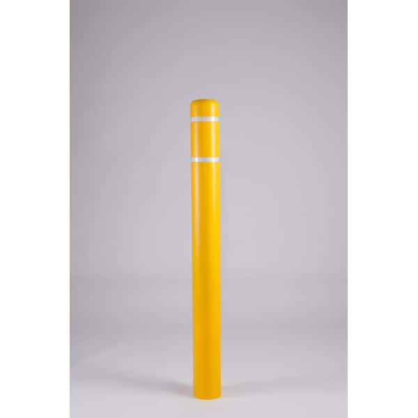 Post Guard Post Sleeve, 7" Dia, 52" H, Yellow/White CL1386O | Zoro