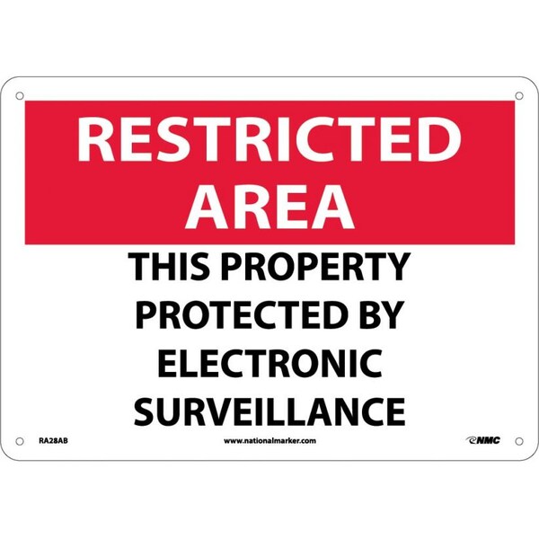 Nmc Restricted Area Electronic Surveillance Sign, RA28AB RA28AB | Zoro