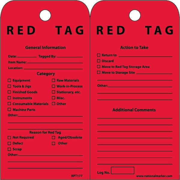 Nmc Red Tag 5S, Pk25 RPT177 | Zoro