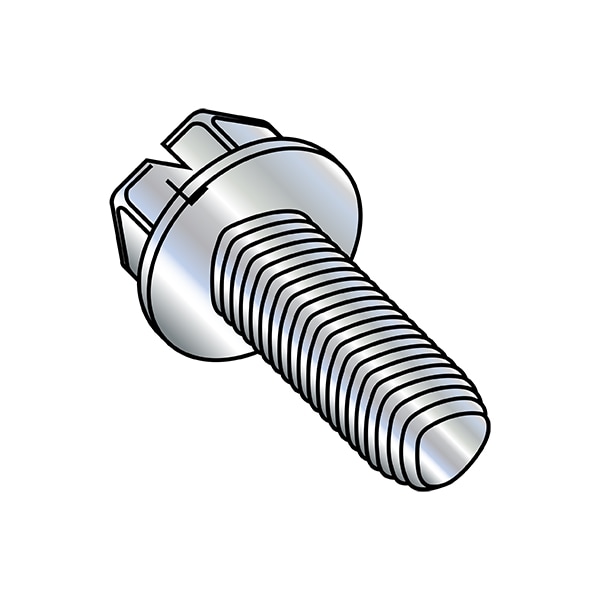 Zoro Select Thread Cutting Screw, #10-24 x 1/2 in, Zinc Plated Steel ...