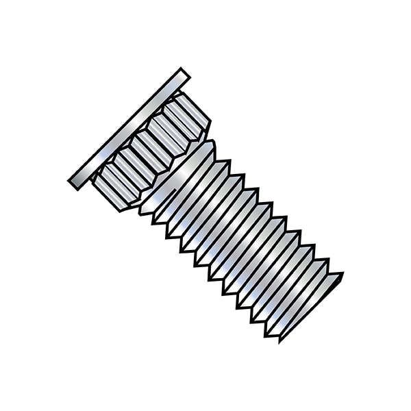 Zoro Select Self-Clinching Stud, 6-32X1/2, 3/8", Flush Head Broaching ...