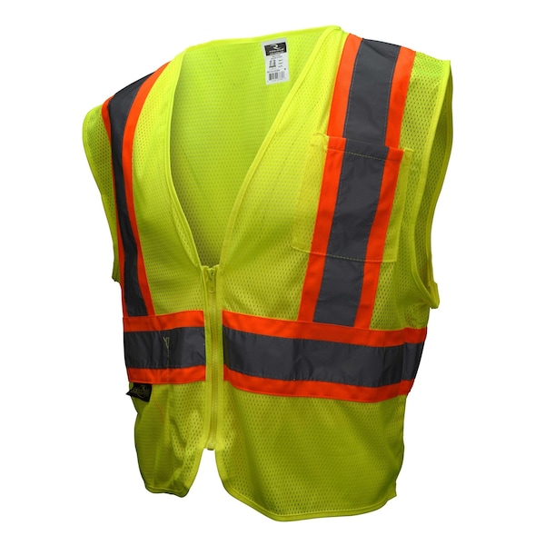 Radians Hi-Vis Economy Vest w/Two-Tone Trim L Class 2 , Zipper Closure ...
