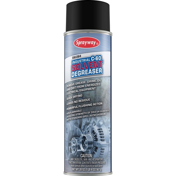 Sprayway Industrial C-60 Solvent Degreaser, 20 oz. Aerosol Can, Liquid ...