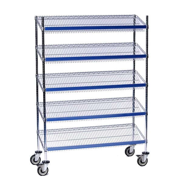 Technibilt Shelving Systems Sgl-Sided Sloped Shelf (5) Cart, 18x24x69 ...