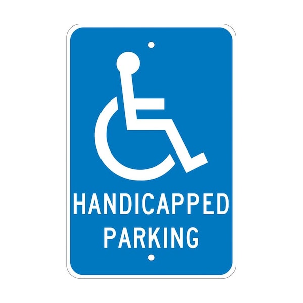 Nmc Handicap Parking Sign, English, Aluminum, White TM146J | Zoro
