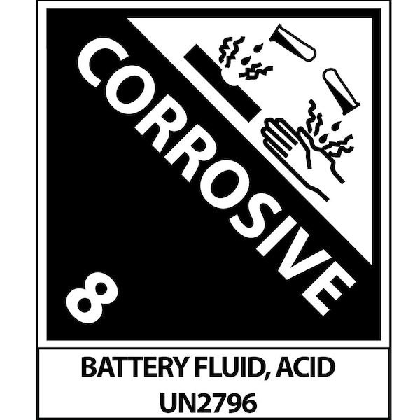 Nmc Corrosive Battery Fluid Acid UN2796AL | Zoro