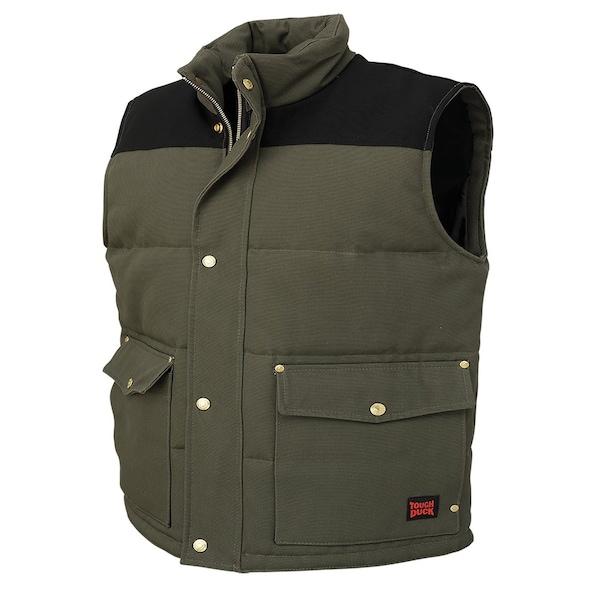 Tough Duck Vest, 100% Cotton, OLIVE, XL WV081 | Zoro