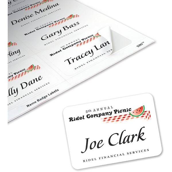 Avery White Adhesive Name Badges 5395
