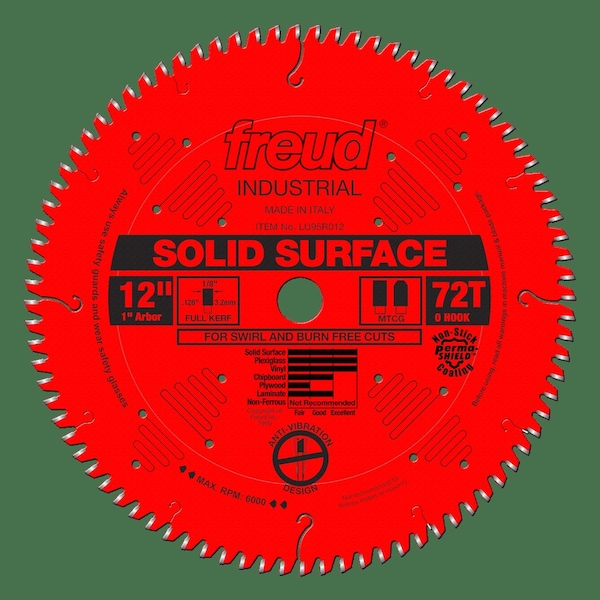 Freud Solid Surface Blade, 12 LU95R012 | Zoro