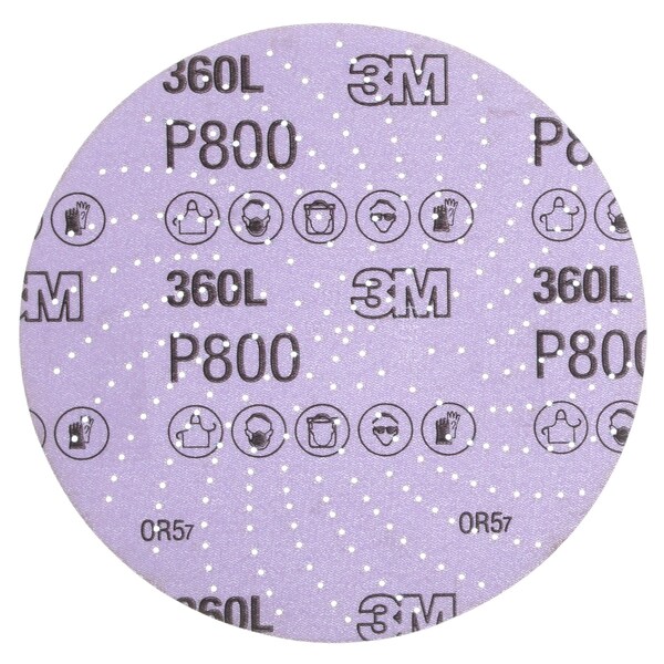 3M Clean Sanding Disc 360L, 20805, 6", P800 360L 473 | Zoro