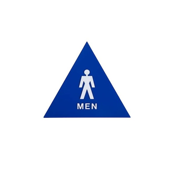 Trimco Blue ADA Triangle Men Bathroom Sign Blue 753.BLUE | Zoro