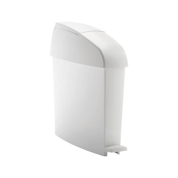 Rubbermaid 3 gal. Rectangular Trash Can, White, Step-On, Plastic ...