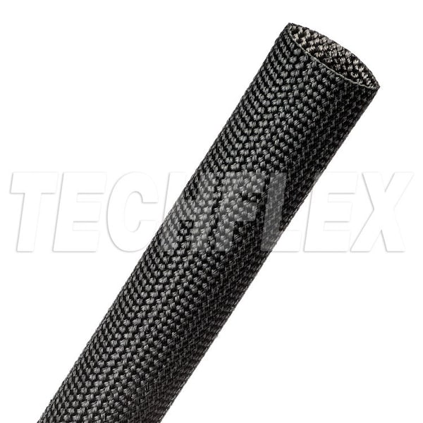 Techflex Braided Cable Sleeve, Fiberglass, Black FGL0.88BK | Zoro