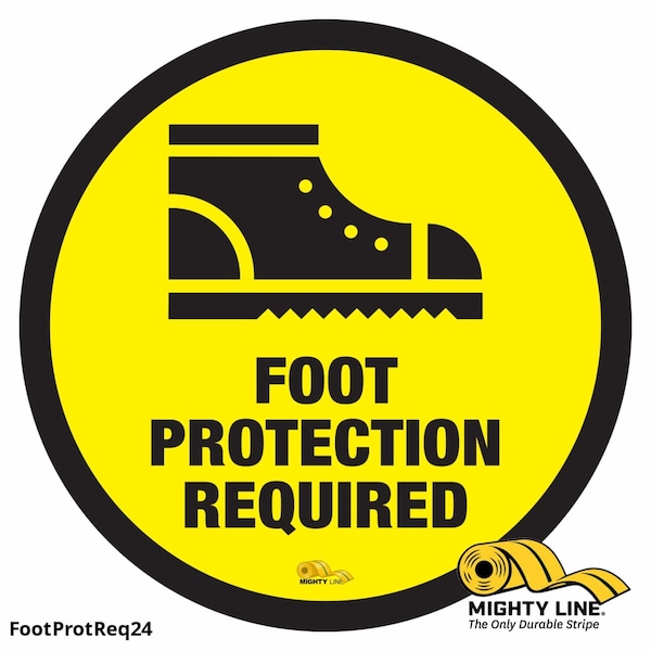 Mighty Line Foot Protection Required, Floor Marking FOOTPROTREQ24 | Zoro