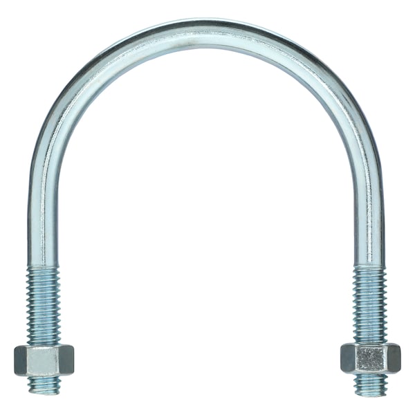 Zoro Select Round U-Bolt, 3/8"-16, 3 in Wd, 3 5/8 in Ht, Zinc Plated ...