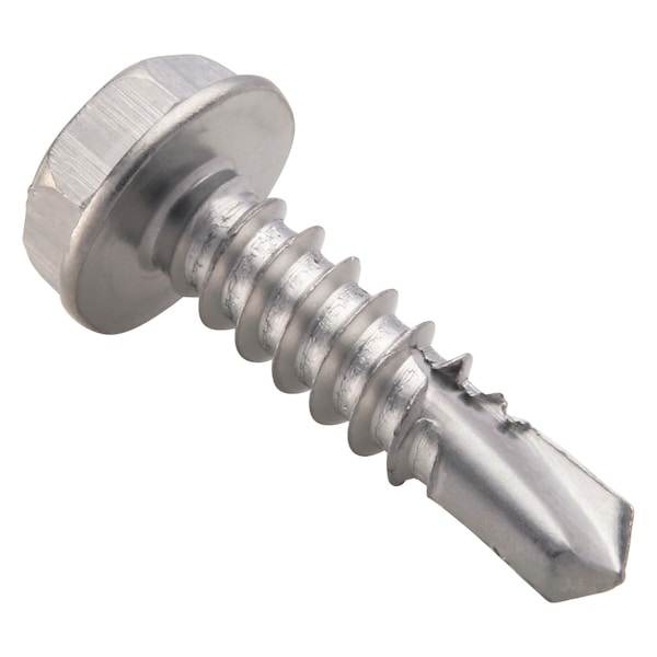 Zoro Select Self-Drilling Screw, #10 x 3/4 in, Plain 410 Stainless ...