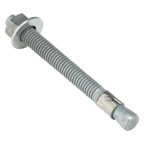 Mkt Fastening GALV SUP-R-STUD + Wedge Anchor, 3/8" Dia., 3-3/4" L, Steel Galvanized, 20 PK ...
