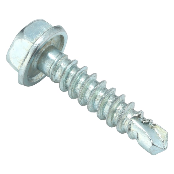 Zoro Select Self-Drilling Screw, #8 x 3/4 in, Zinc Plated Steel Flange ...