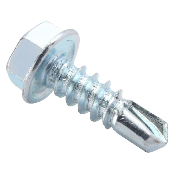 Zoro Select Self-Drilling Screw, #8 x 1/2 in, Zinc Plated Steel Hex ...