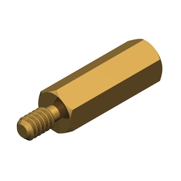 Lyn-Tron Hex Standoff, #8-32 Thrd Sz, 7/8 in Thrd L Brass Plain, 5/16" Hex W BR6994-1.250-00 | Zoro