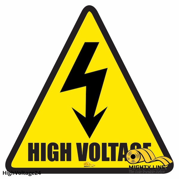 Mighty Line High Voltage Area Floor Sign, Floor Mark, HIGHVOLTAGE24 ...