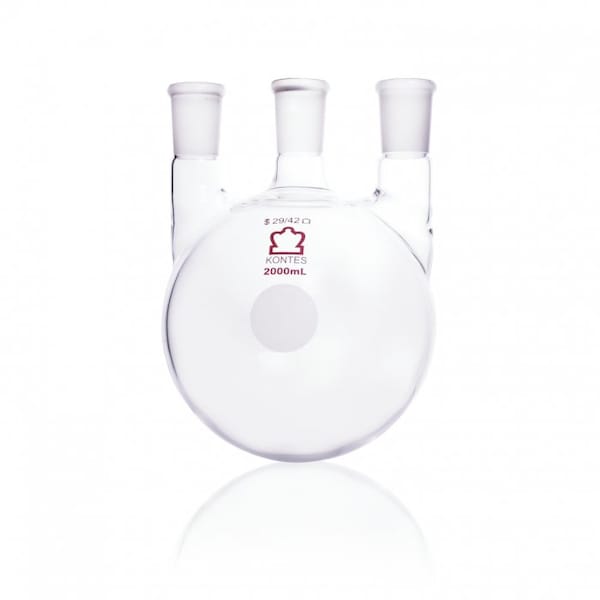 Kimble Chase Triple Neck Round Bottom Flask, 2000mL 606000-1924 | Zoro
