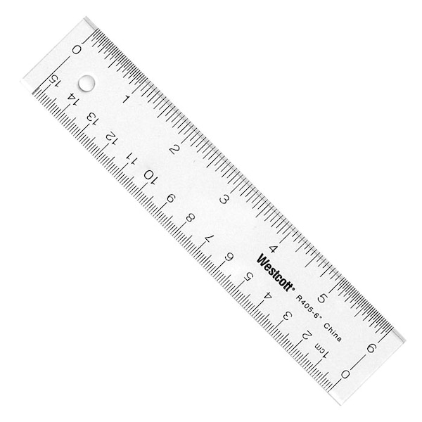 Westcott Rulers, 6" See-Through Ruler - Acrylic 10561 | Zoro