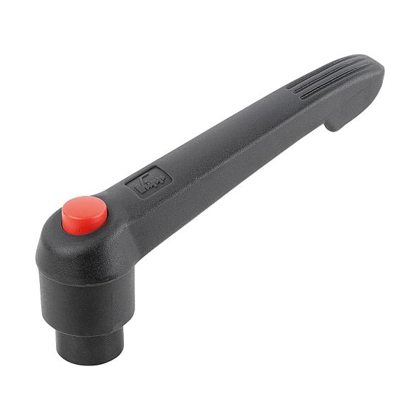 Kipp Adjustable Handle With Push Button, Size: 1, 1/4-20, Plastic Black ...