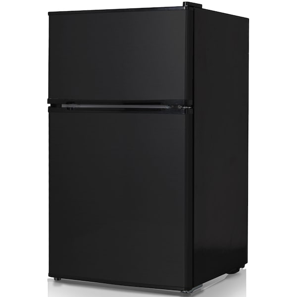 Keystone Compact 2-Door Refrigerator/Freezer, 3.1 Cu. Ft., Black ...