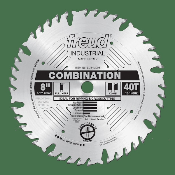 Freud CircularSawBlade, Carbide, Dia:8 LU84M008 | Zoro
