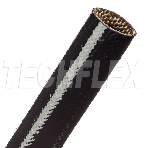 Techflex Braided Cable Sleeve, 1-1/4 in Inside Dia., Fiberglass, Black ...