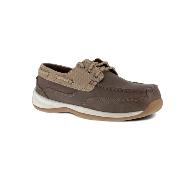 Rockport Works Safety Shoe, 7-1/2, W, Brown, Steel, PR RK641 | Zoro