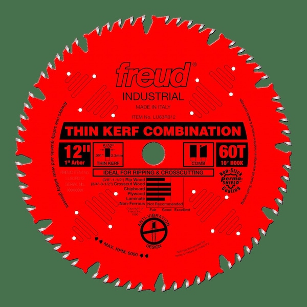 Freud Thin Kerf Combination Blade, 12 LU83R012 | Zoro