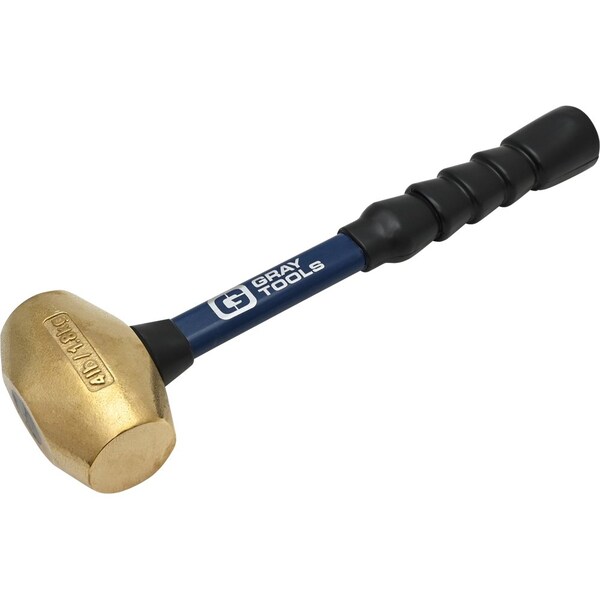 Gray Tools 2lb. Brass Hammer, Fiberglass Super Grip Handle BRS2A | Zoro