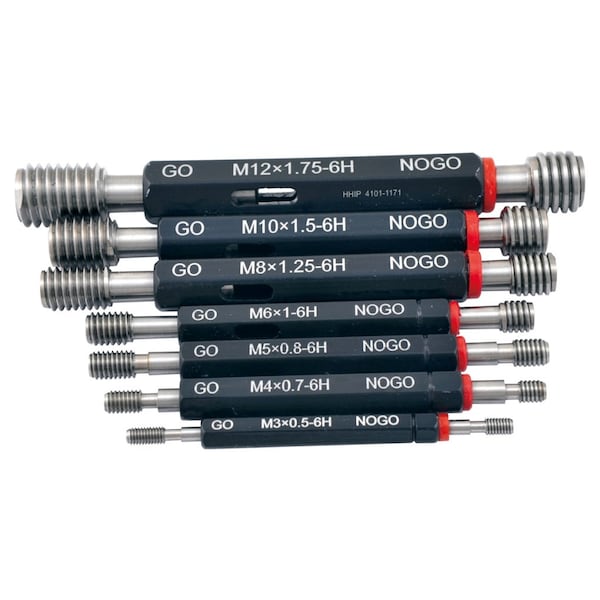 H & H Industrial Products 7 Piece H6 Metric Go-Nogo Thread Plug Gage ...