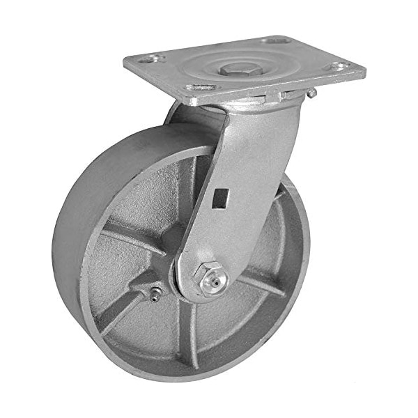 Casterhq 6x2 in Swivel Caster, SEMI-Steel CAST Iron Wheel, 1200 LBS Ca ...