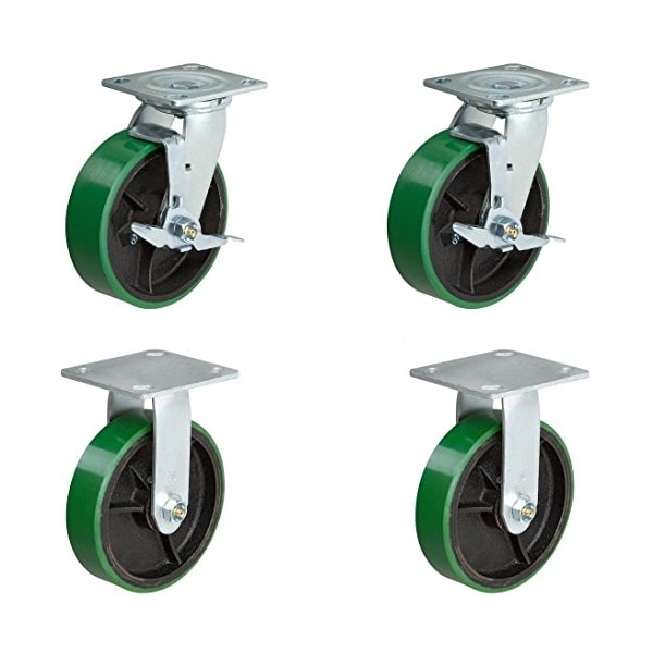 Casterhq Heavy Duty Casters, 5"x2" Heavy Duty Caster Set w, PK4 HD6650 ...