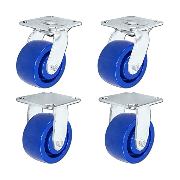 Casterhq 5"x2" Stainless Steel Caster, (2) Swivel Casters and (2) F ...