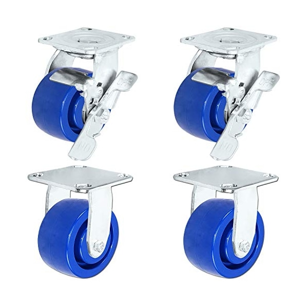 Casterhq 4"x2" Stainless Steel Caster, (2) Swivel Casters W/ Lock, PK4 ...