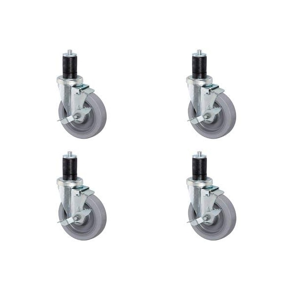 Casterhq 3" Gray Caster Wheel Set for Commercial Kitchen PREP Tables ...