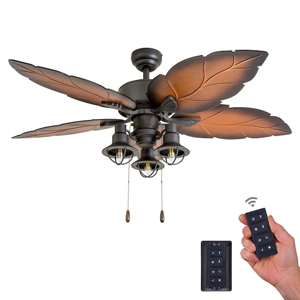 Prominence Home Ocean Crest, 52 in. Indoor/Outdoor Ceiling Fan with ...