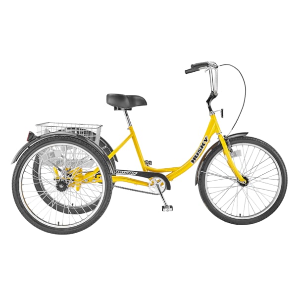 Husky Bicycles Industrial Tricycle, 600 lb Cap, 26" Wheels, Yellow ...