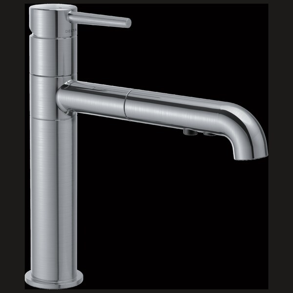 Delta Trinsic Single Handle Pull-Out Kitchen Faucet Arctic Stainless ...