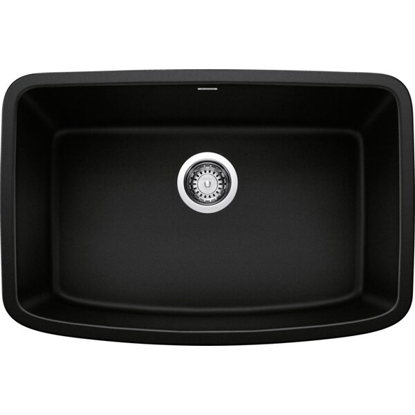 Blanco Valea Silgranit 27" Single Bowl Undermount Kitchen Sink - Coal ...