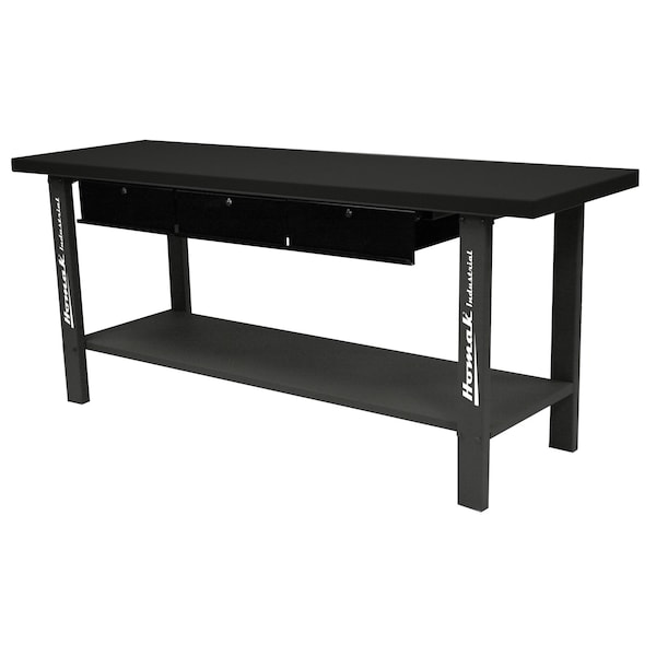 Homak 79in INDUSTRIAL GRAY WORKBENCH WITH 3 DRAWERS GW00550160 | Zoro